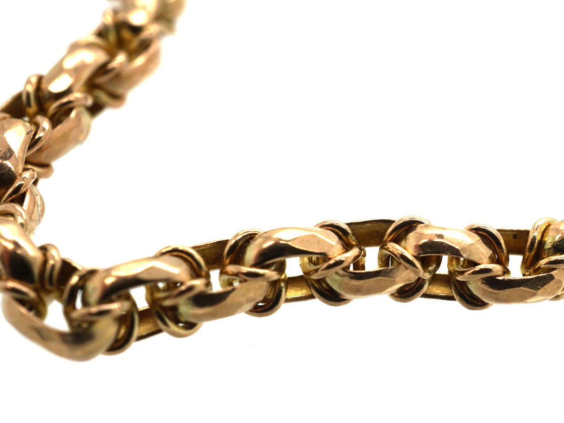 Victorian 9ct Gold Byzantine Link Chain (76M) | The Antique Jewellery ...