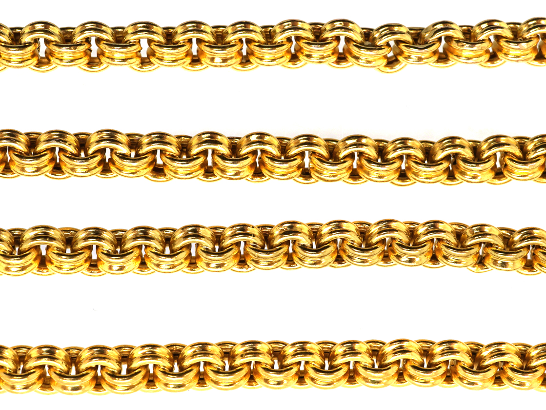 Victorian 15ct Gold Mid Length Belcher Chain (77M) | The Antique ...