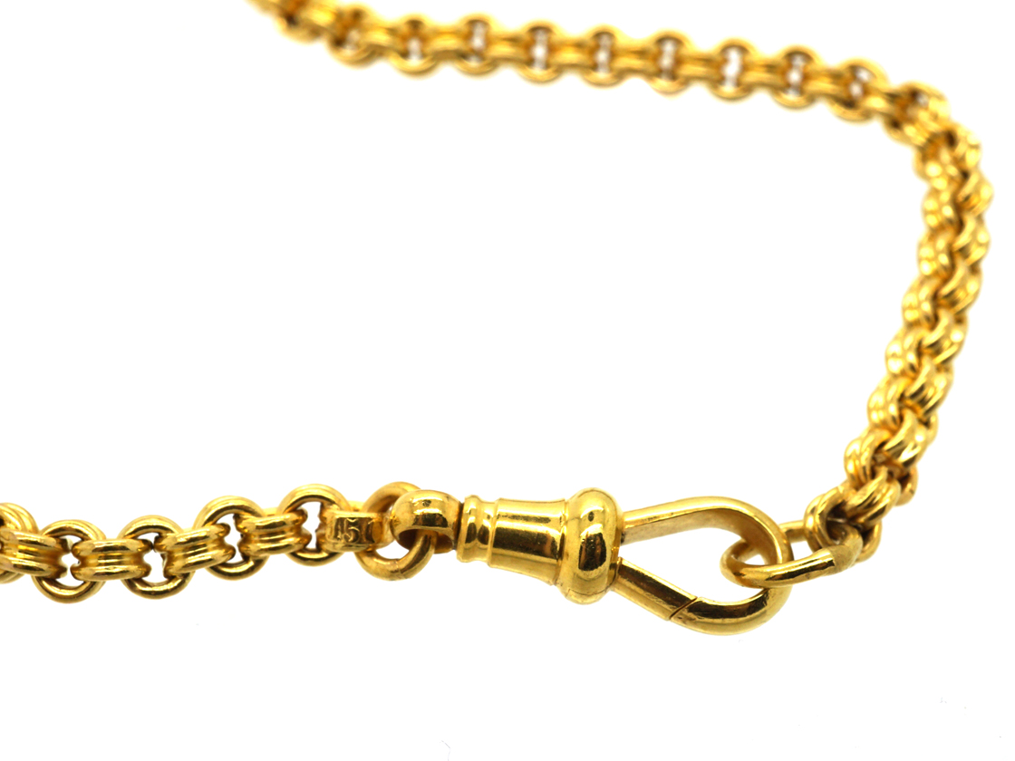 Victorian 15ct Gold Mid Length Belcher Chain (77M) | The Antique ...
