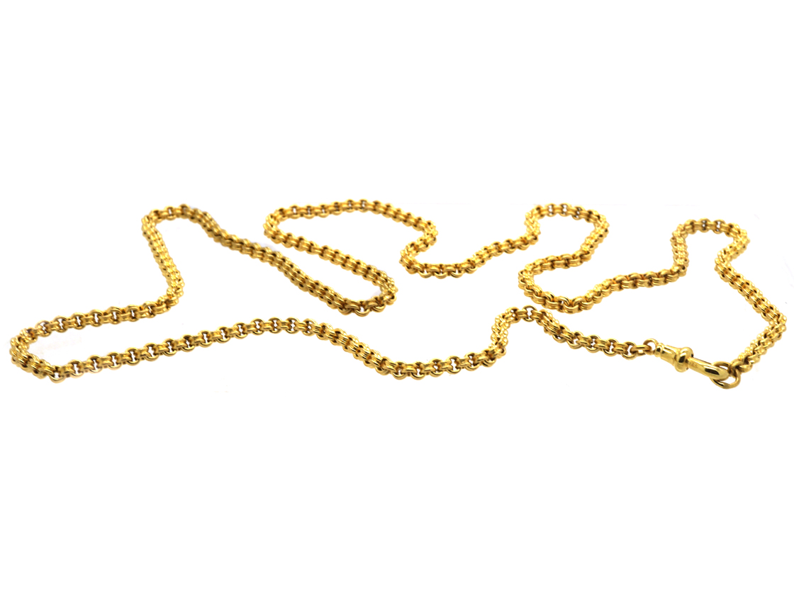 Victorian 15ct Gold Mid Length Belcher Chain (77M) | The Antique ...
