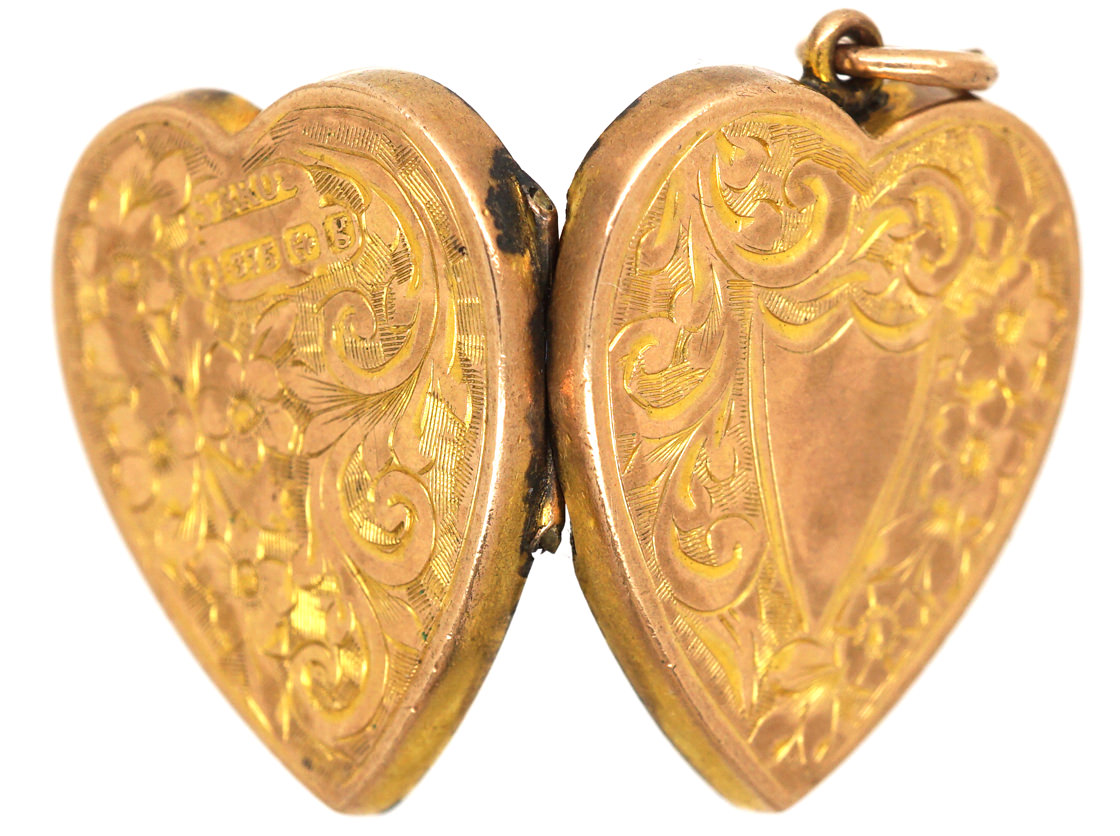 Edwardian 9ct Gold Heart Shaped Locket (69M) | The Antique Jewellery ...