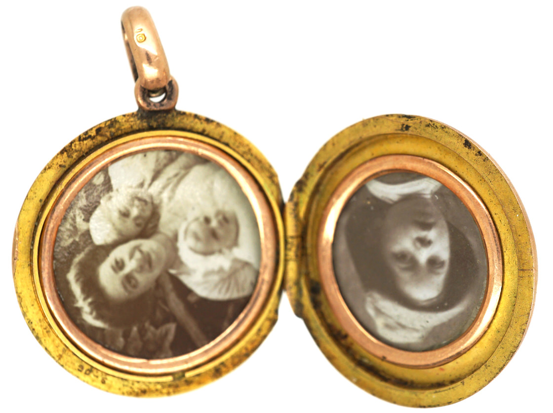 Edwardian 15ct Gold Round Locket (67M) | The Antique Jewellery Company
