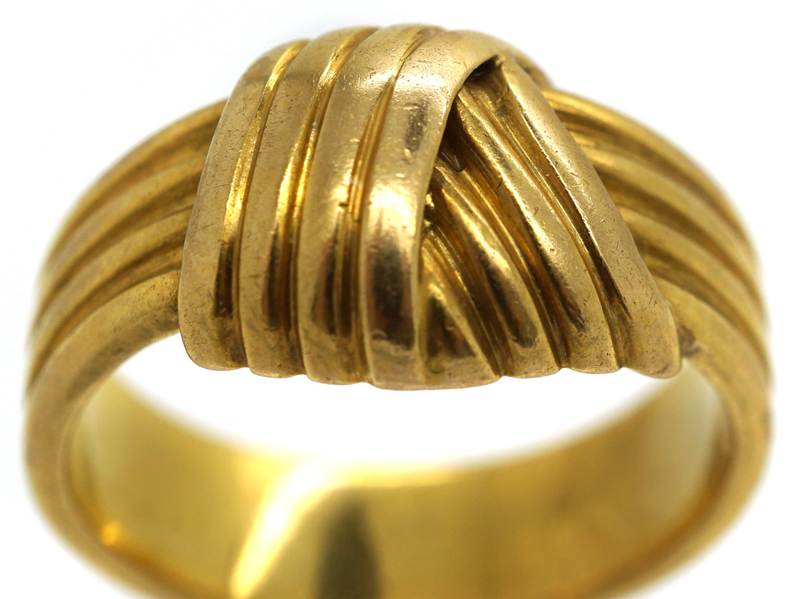 Edwardian 18ct Gold Entwined Knot Ring (82M) | The Antique Jewellery ...