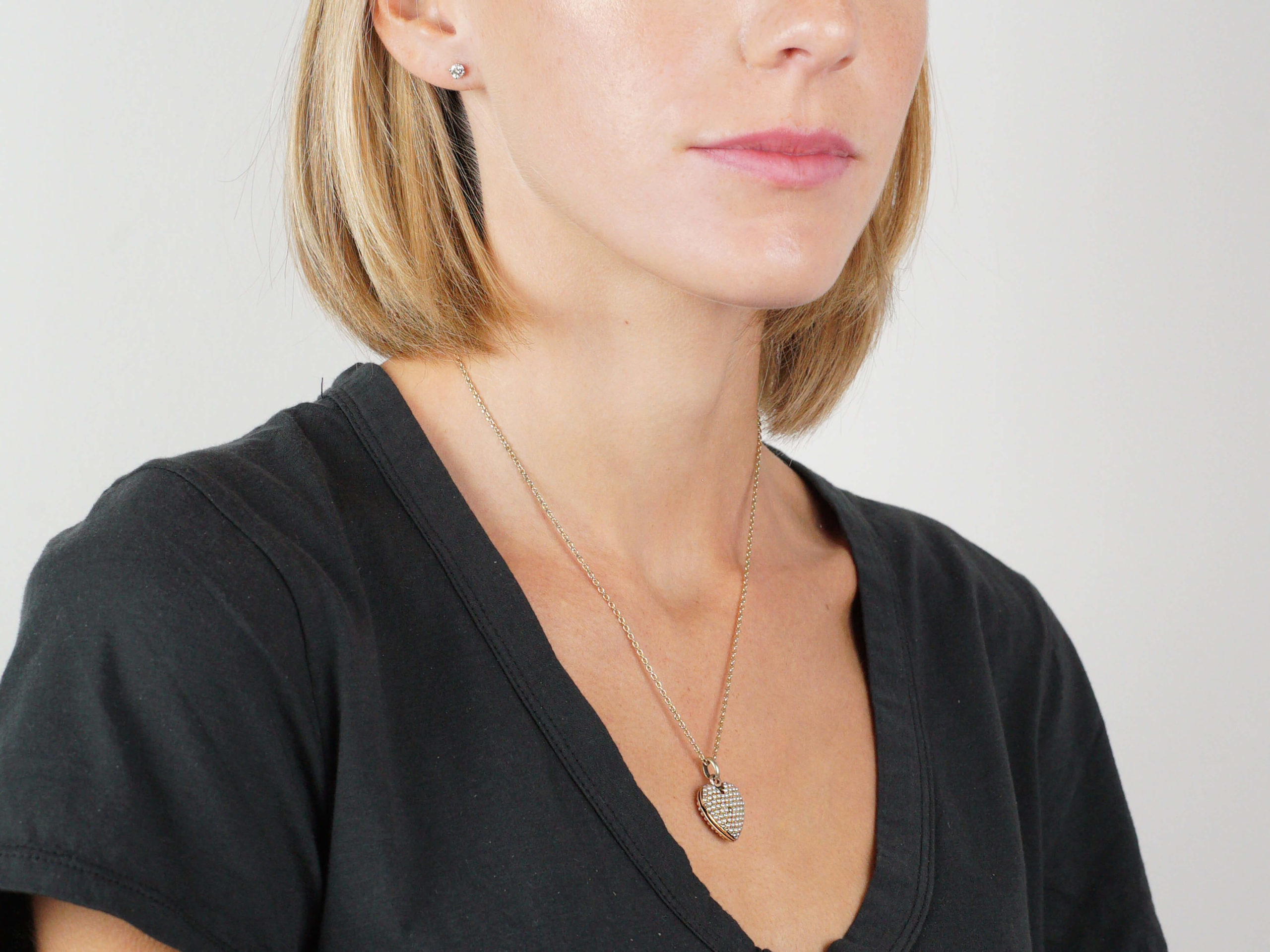 Edwardian 14ct Gold & natural Split Pearl double Sided Heart Shaped ...