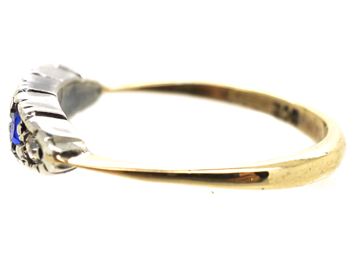 Edwardian 9ct Gold Blue & White Paste Ring (283M) | The Antique ...