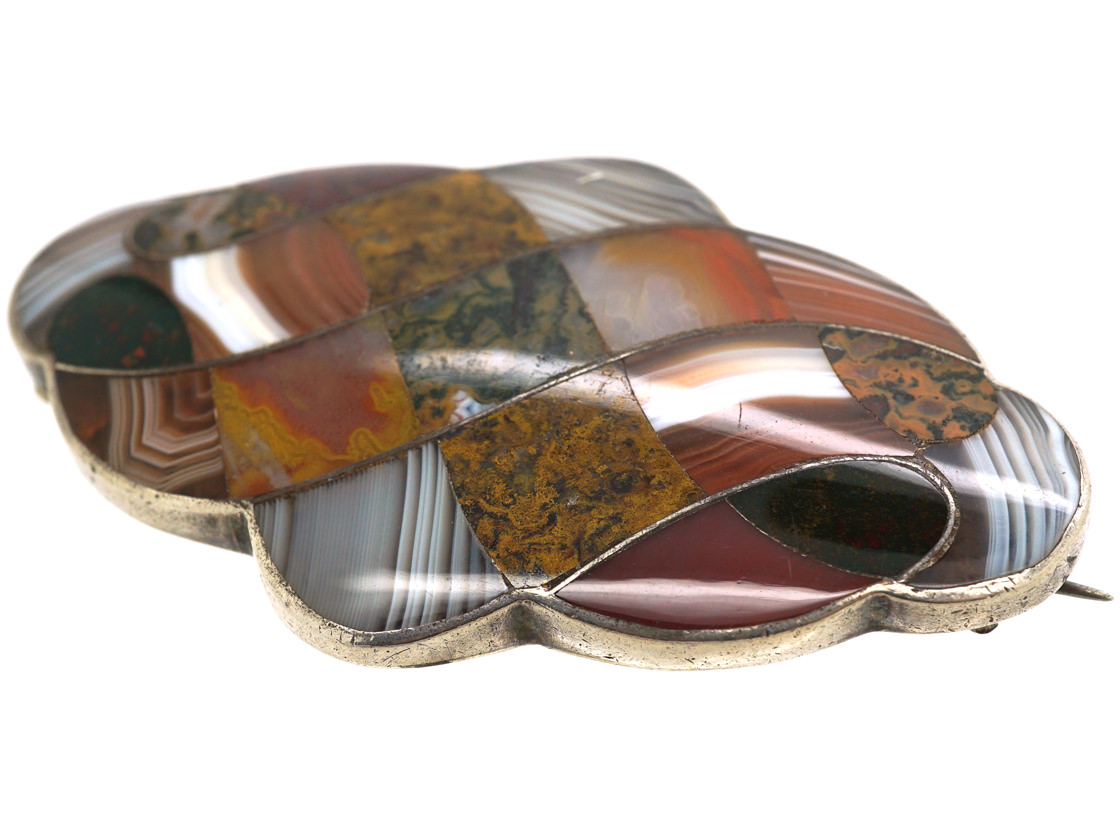 Victorian Scottish Silver & Interwoven Agate Brooch (298L) | The ...