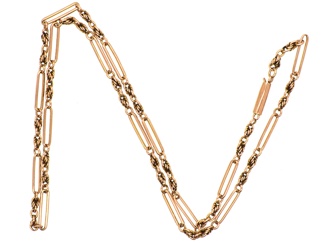Edwardian 9ct Gold Ornate Chain (192N) | The Antique Jewellery Company