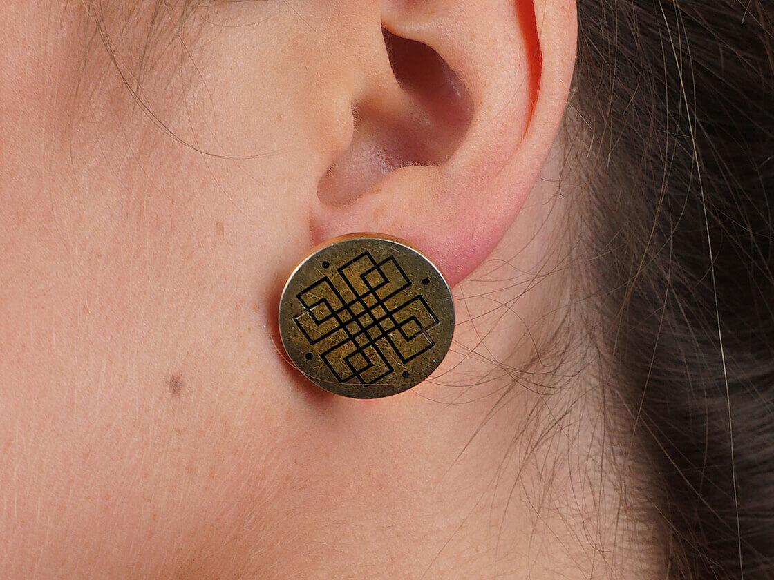 15ct Gold & Enamel Earrings (XC) | The Antique Jewellery Company