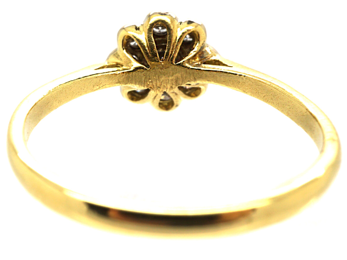 18ct Gold & Diamond Small Cluster Ring (266M) | The Antique Jewellery ...