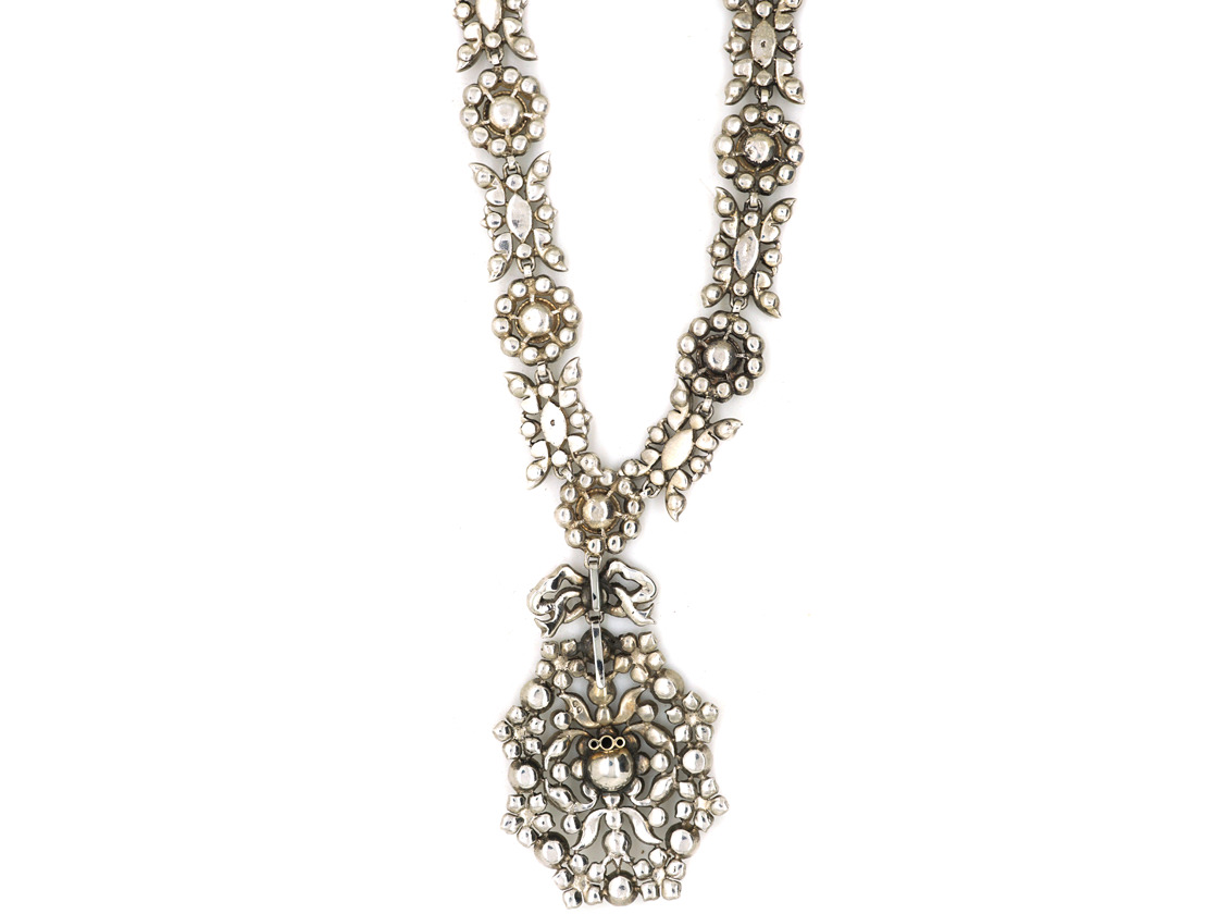 Victorian Silver & Paste Necklace with Pendant Drop (C/9) | The Antique ...