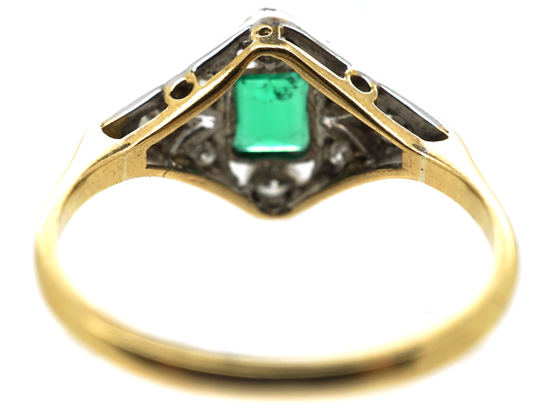 Art Deco Emerald & Diamond Ring (293M) | The Antique Jewellery Company