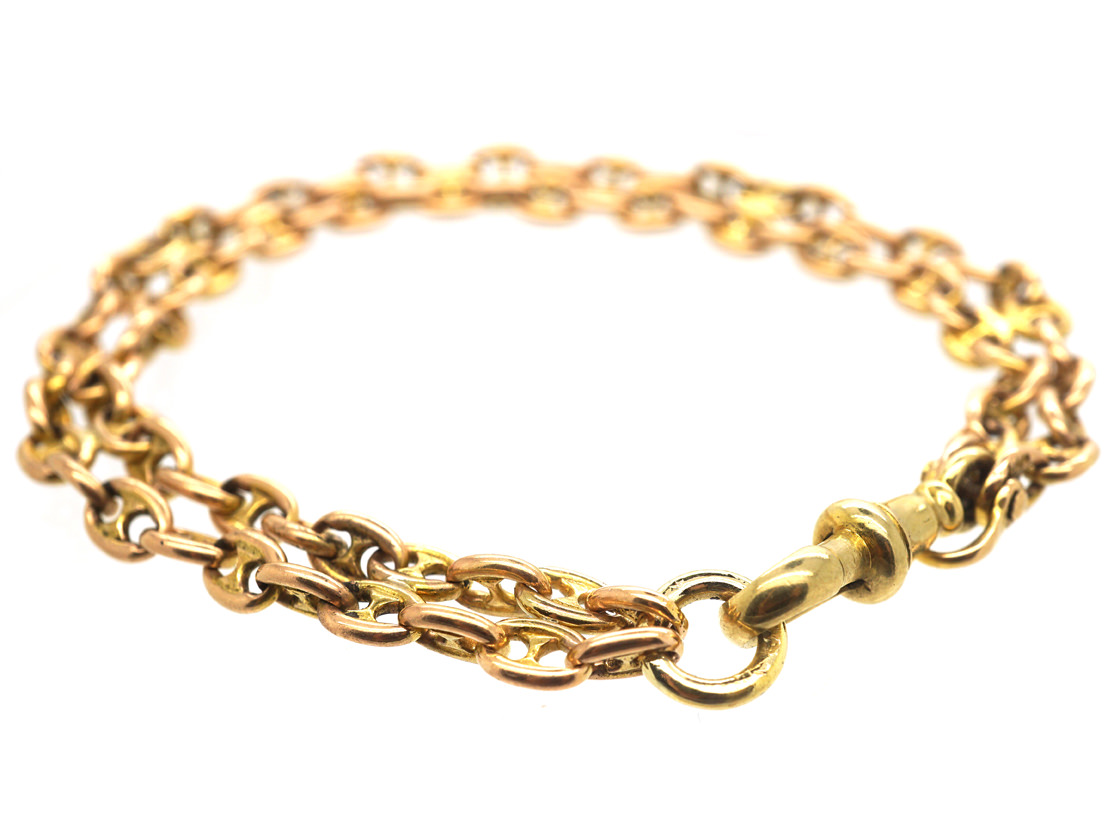 Victorian 15ct Gold Anchor Chain Link Bracelet (230M) | The Antique ...