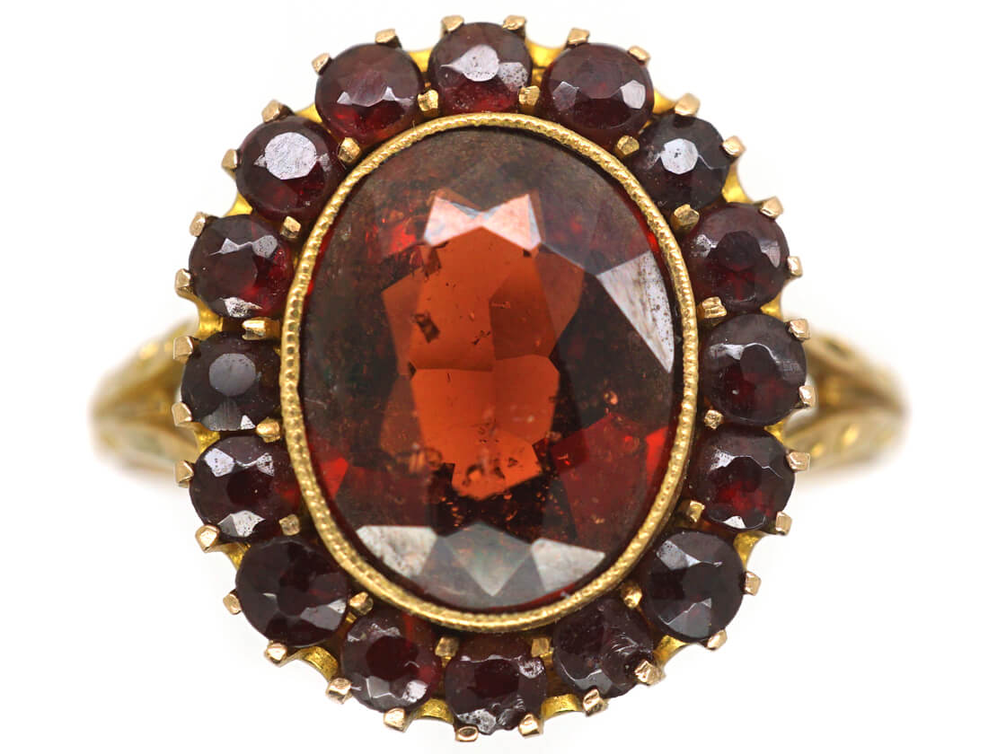 Edwardian Pyrope-Almandine Garnet Cluster Ring (489M) | The Antique ...