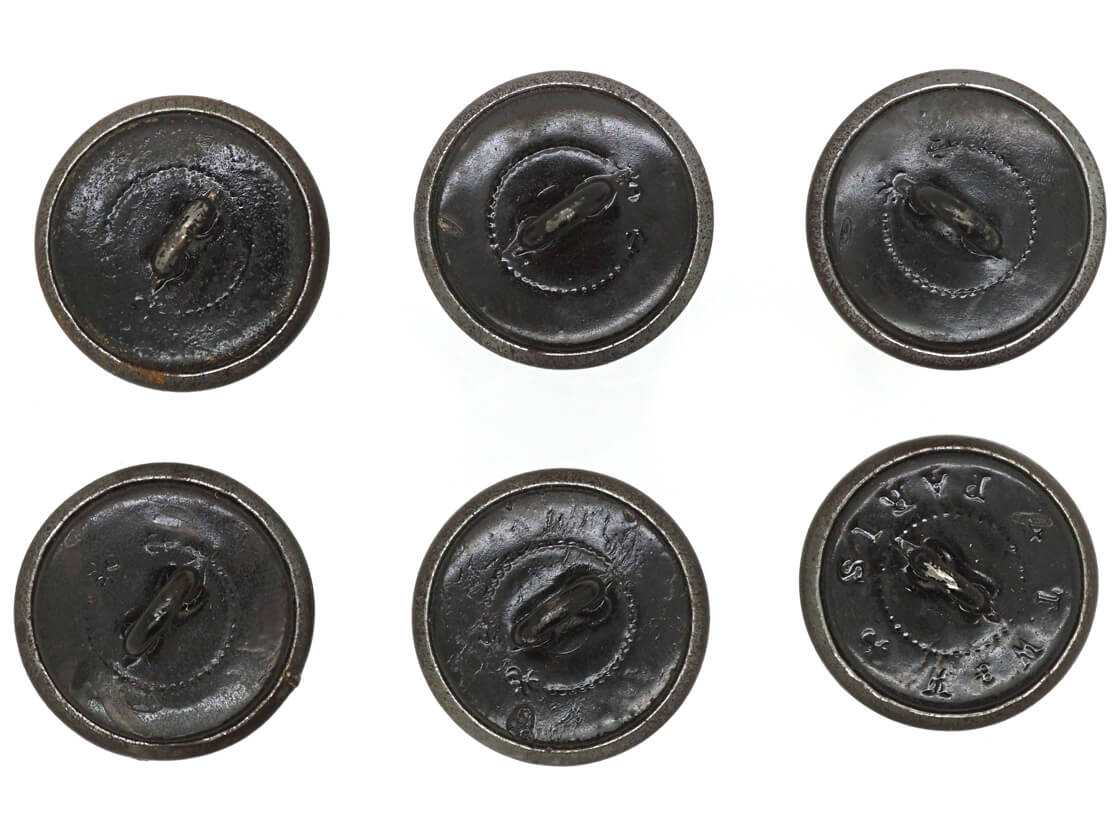 Six French Metal & Black Enamel Hunting Buttons (515M) | The Antique ...