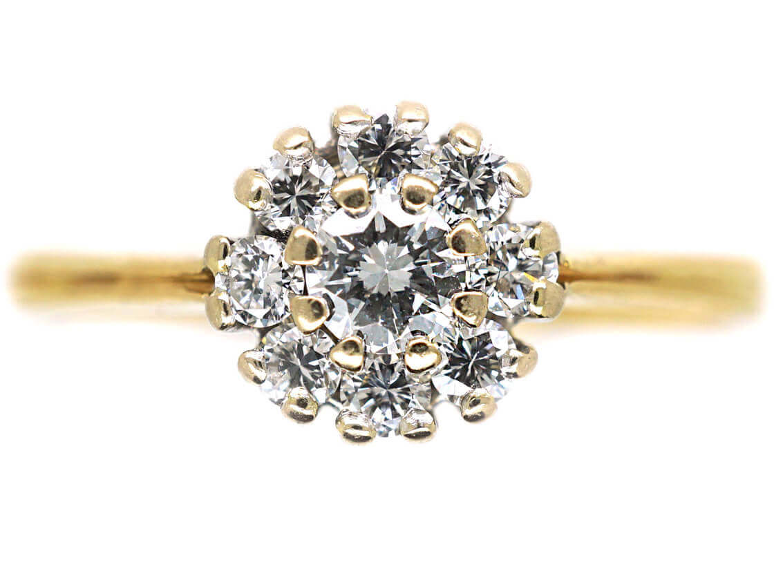 18ct Gold & Diamond Cluster Ring (668M) | The Antique Jewellery Company