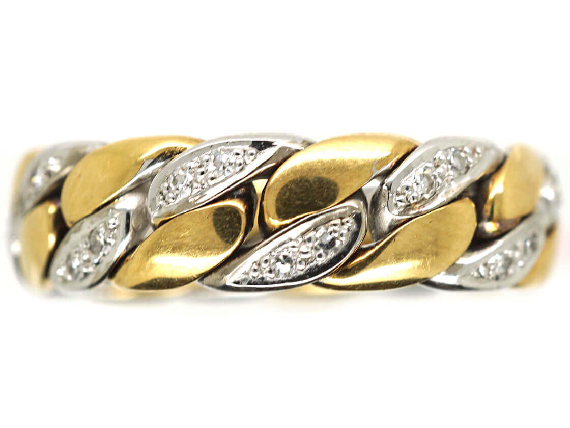 18ct White & Yellow Gold Ring set with Diamonds (684M) | The Antique ...