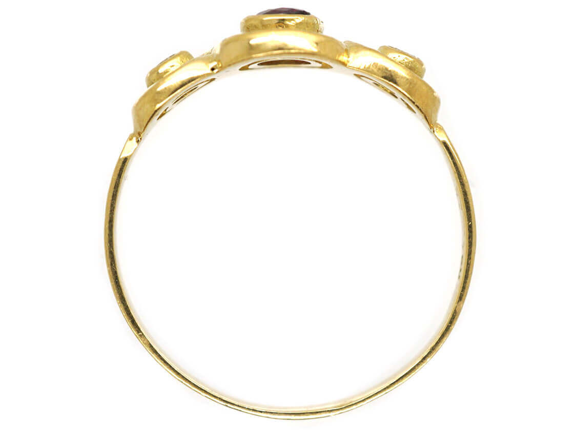 18ct Gold Ruby & Diamond Triple Twist Ring (678M) | The Antique ... 18ct Gold Ruby & Diamond Triple Twist Ring (678M) | The Antique ...