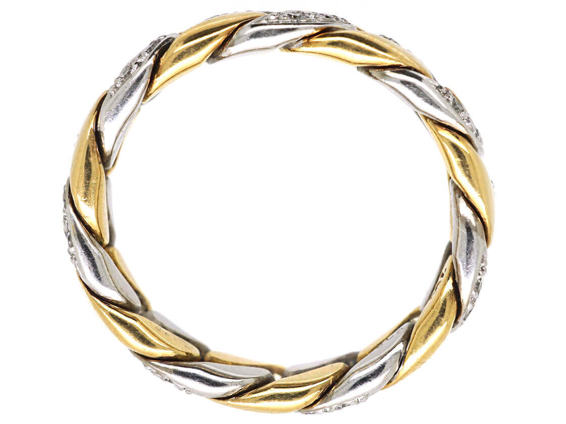 18ct White & Yellow Gold Ring set with Diamonds (684M) | The Antique ...