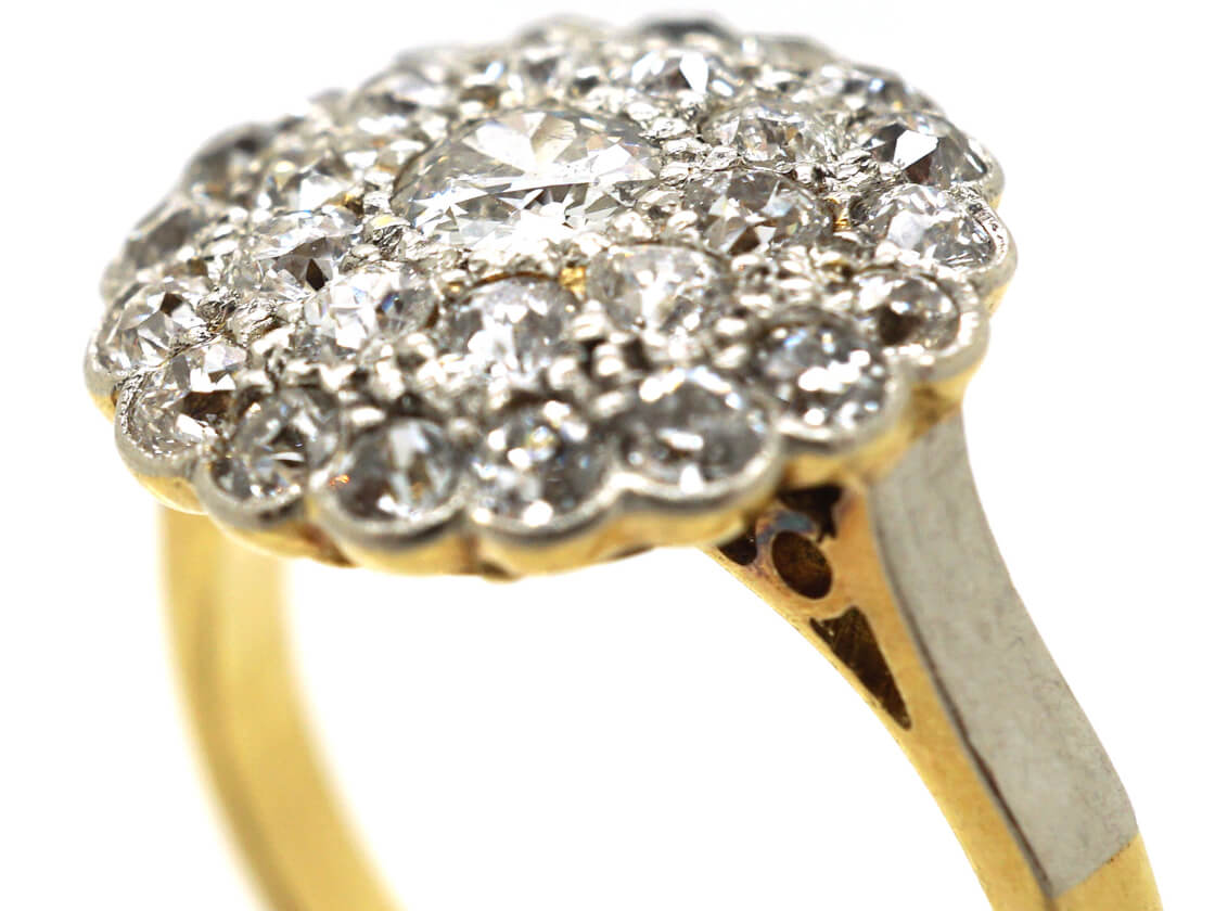 Late Edwardian 18ct Gold & Platinum, Diamond Triple Row Pave Set ...