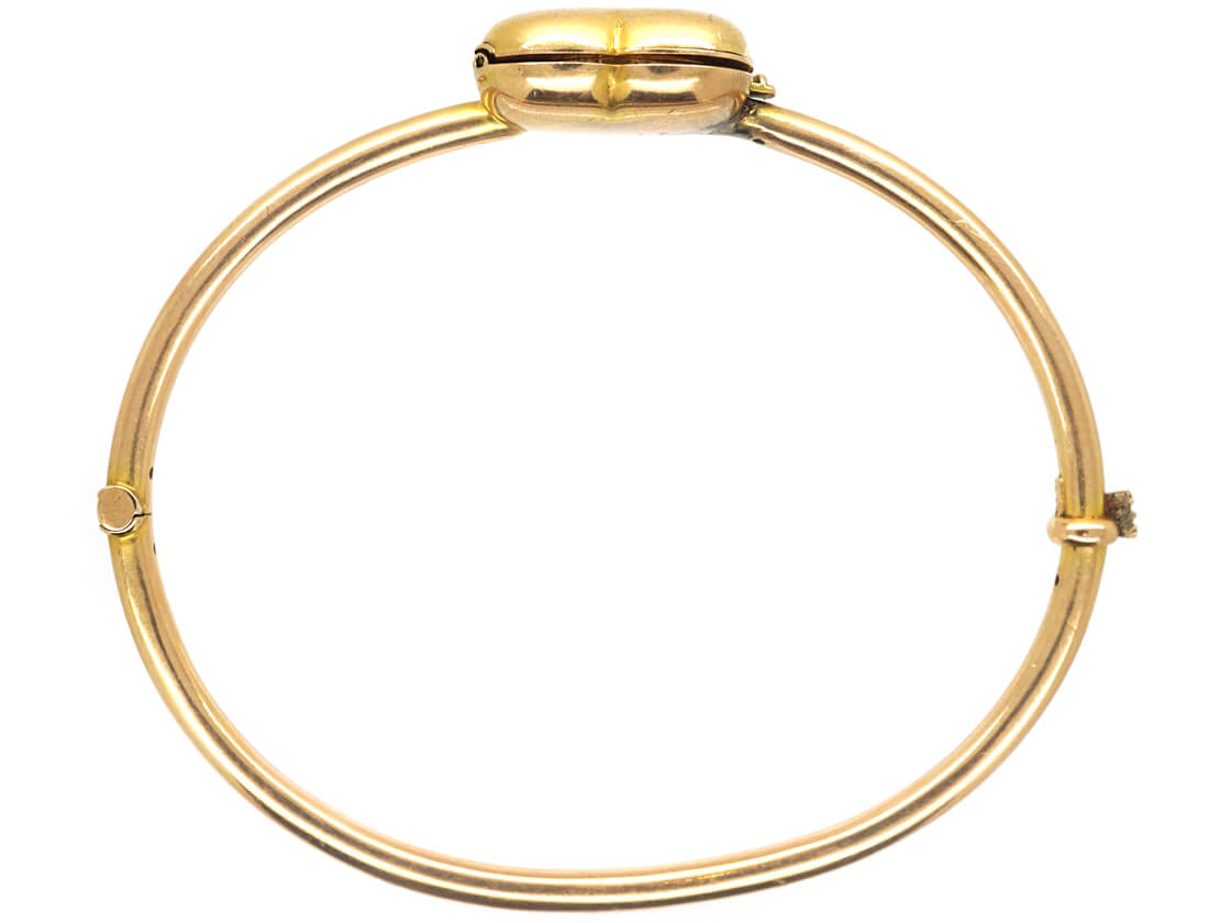 Edwardian 15ct Gold Heart Shape Locket on Bangle (719M) | The Antique ...