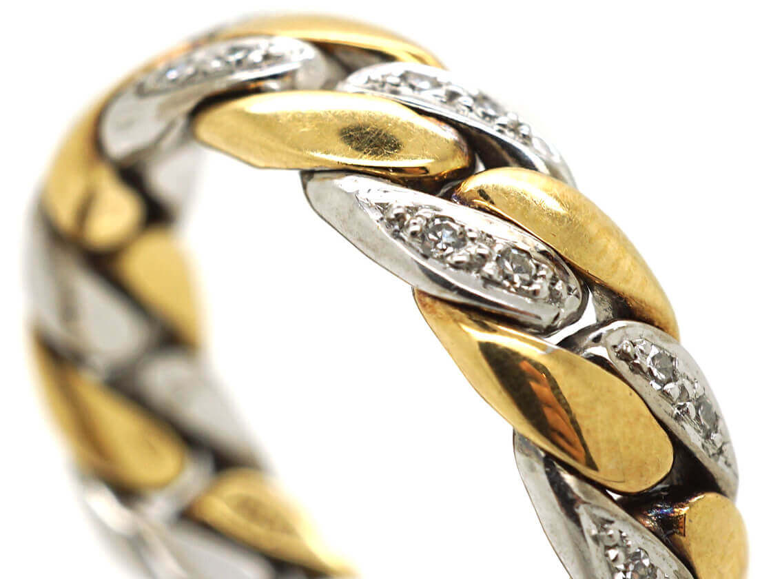 18ct White & Yellow Gold Ring set with Diamonds (684M) | The Antique ...