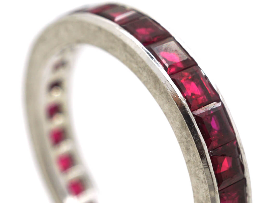 Retro 18ct White Gold & Ruby Eternity Ring (922M) | The Antique ...