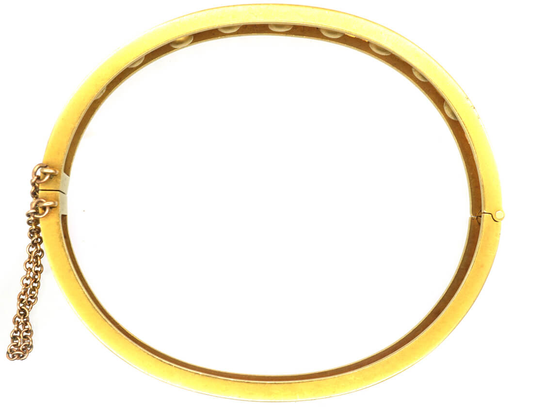 Victorian 18ct Gold Emerald & Diamond Bangle (936M) | The Antique ...