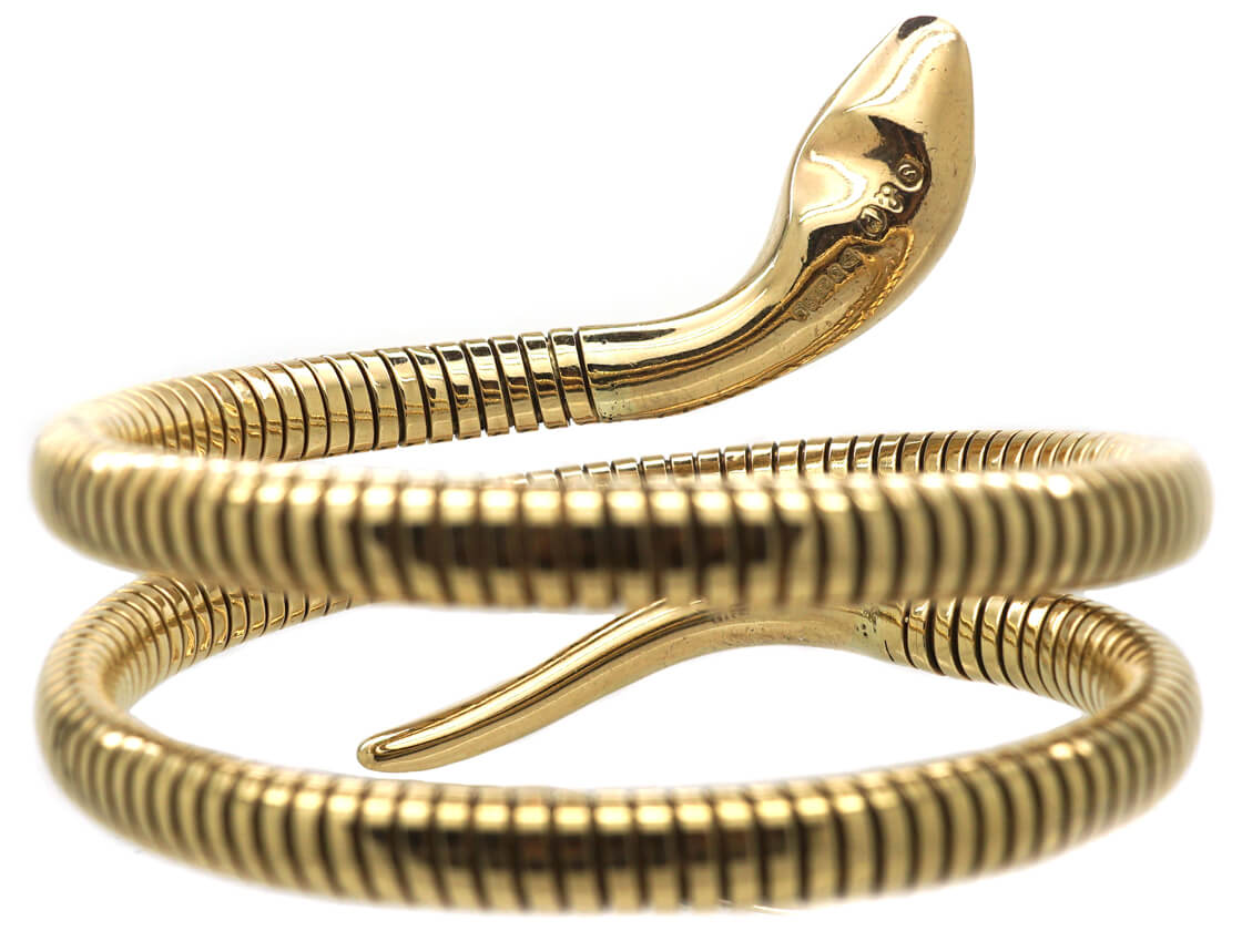 9ct Gold Snake Bangle (926M) | The Antique Jewellery Company
