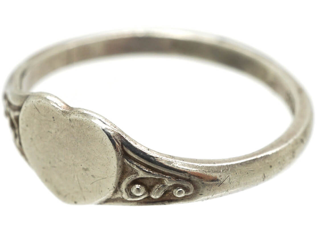Silver Heart Ring (853M) | The Antique Jewellery Company