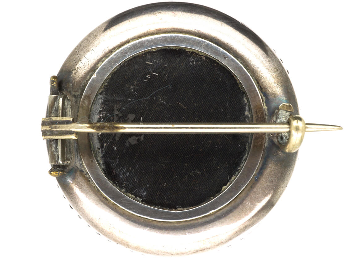 Victorian Round Silver Brooch with Locket Back (855M) | The Antique ...
