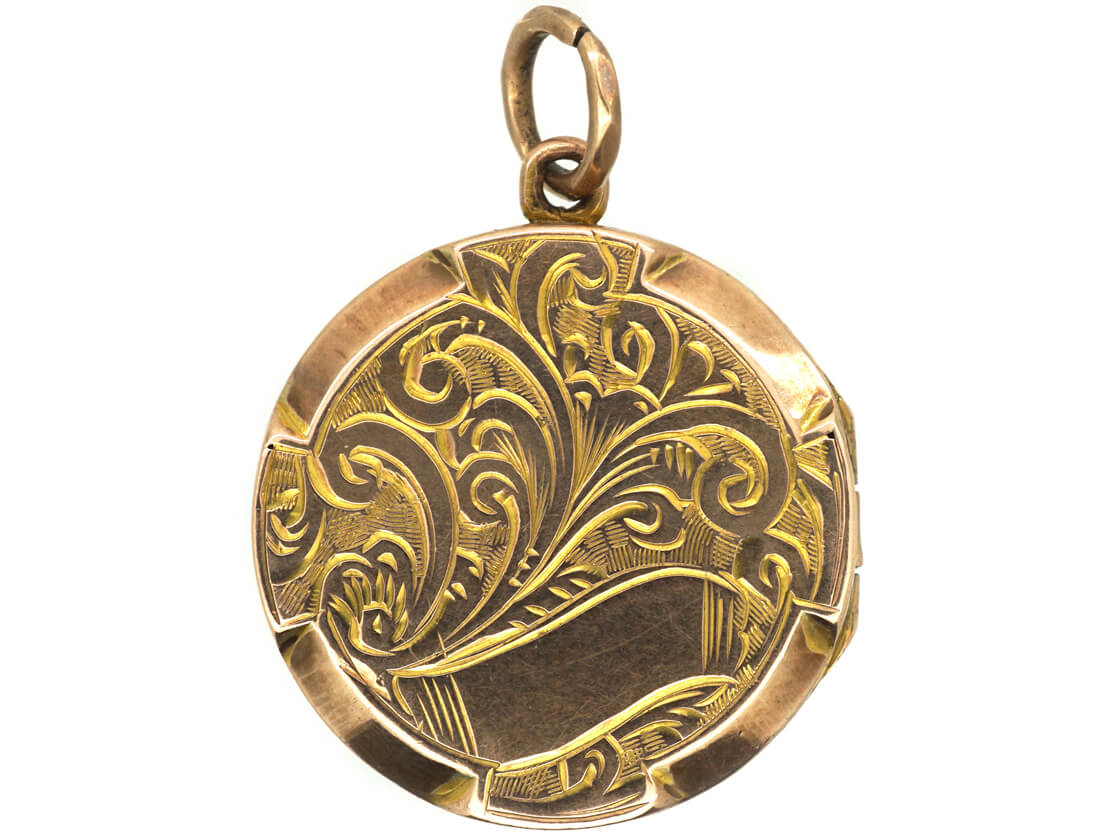 Edwardian 9ct Back & Front Round Locket (91N) | The Antique Jewellery ...