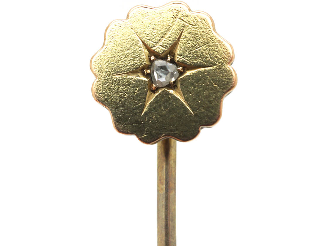 Victorian 15ct Gold & Diamond Star Tie Pin (17/G) | The Antique ...