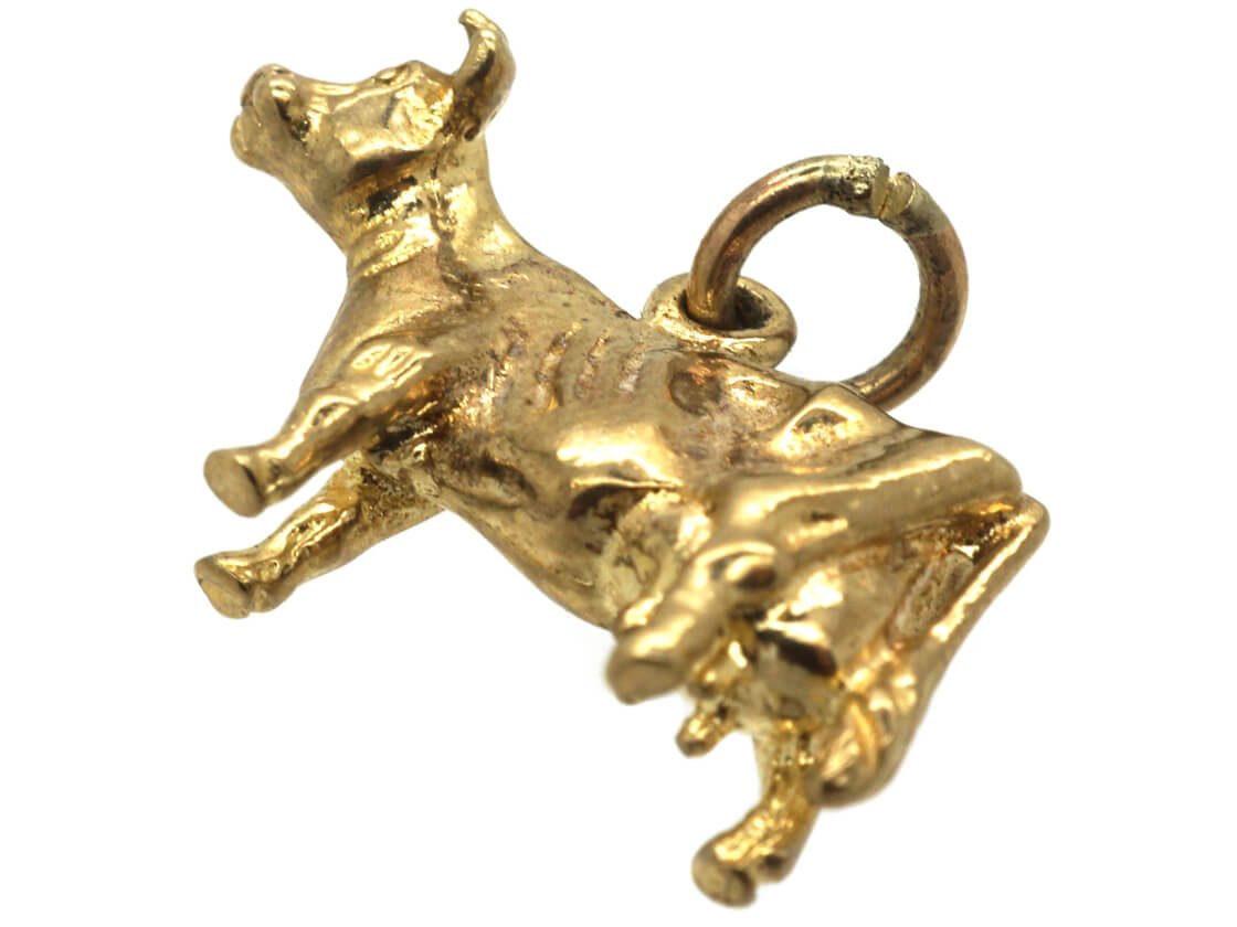 9ct Gold Jersey Cow Charm (5/T) | The Antique Jewellery Company
