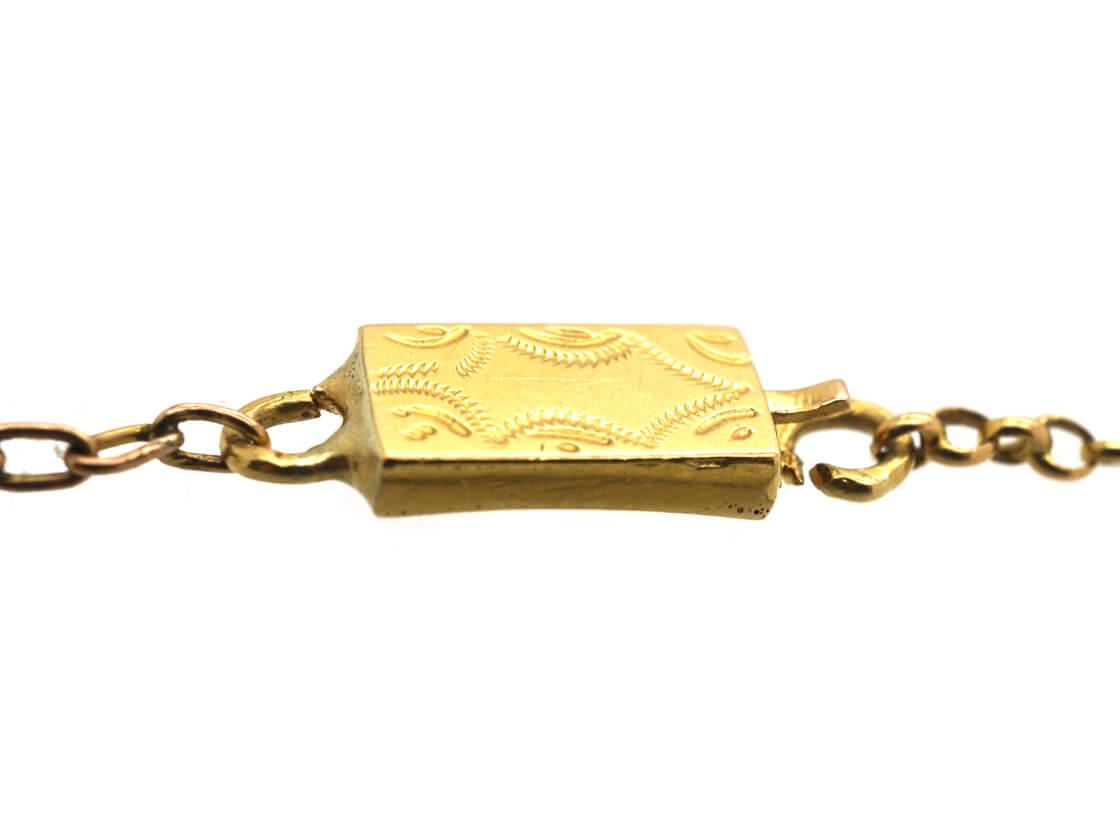 Early 20th Century 14ct Gold Chain with Decorative Box Clasp (86N ...