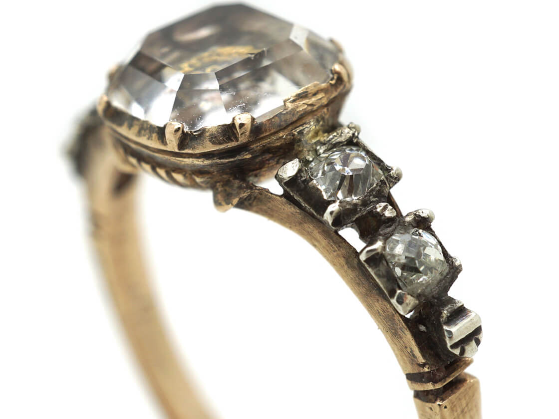 Georgian Gold Stuart Crystal Ring with Gold Thread Detail (824M) | The ...