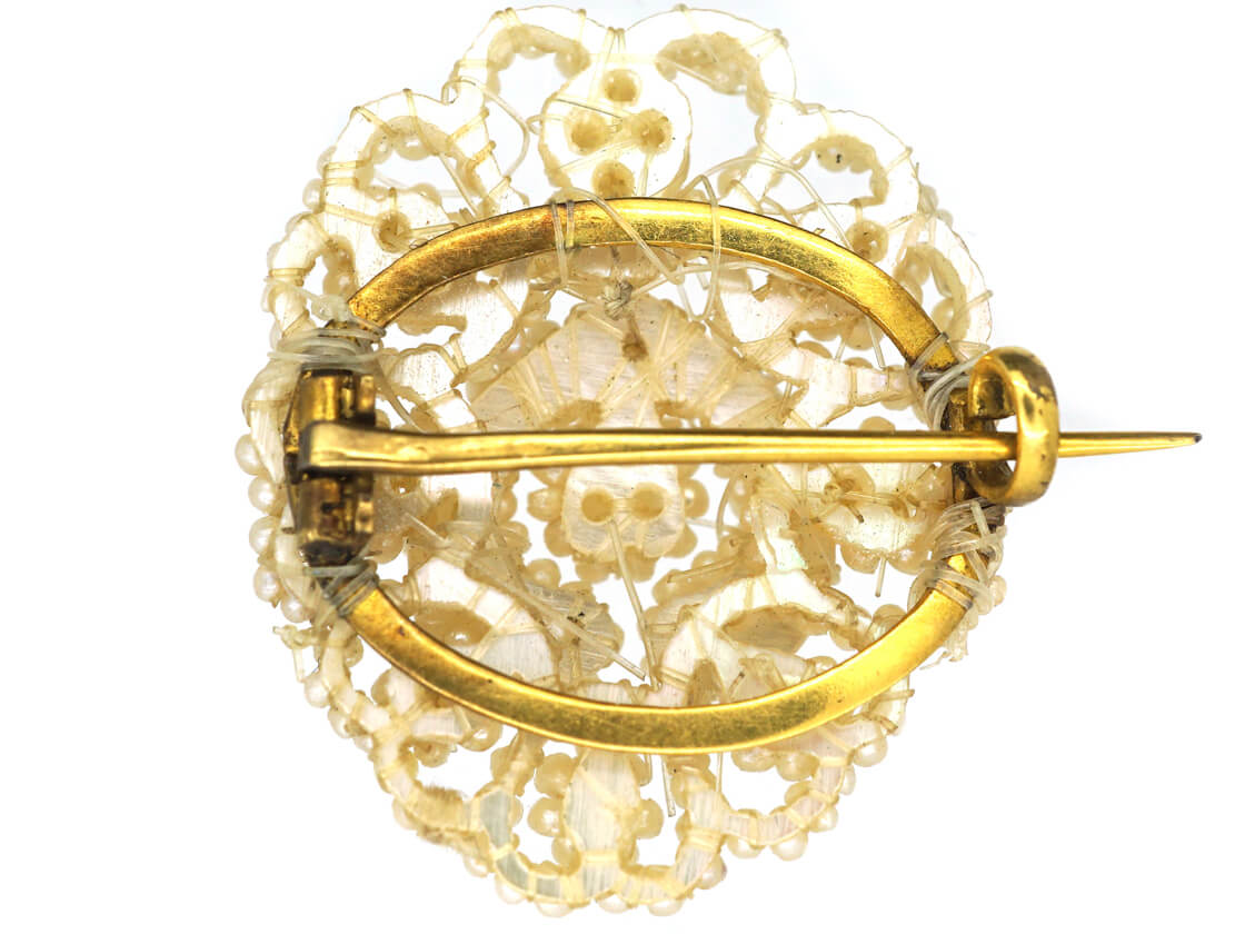 Regency Small Natural Pearl Lace Brooch (984M) | The Antique Jewellery ...