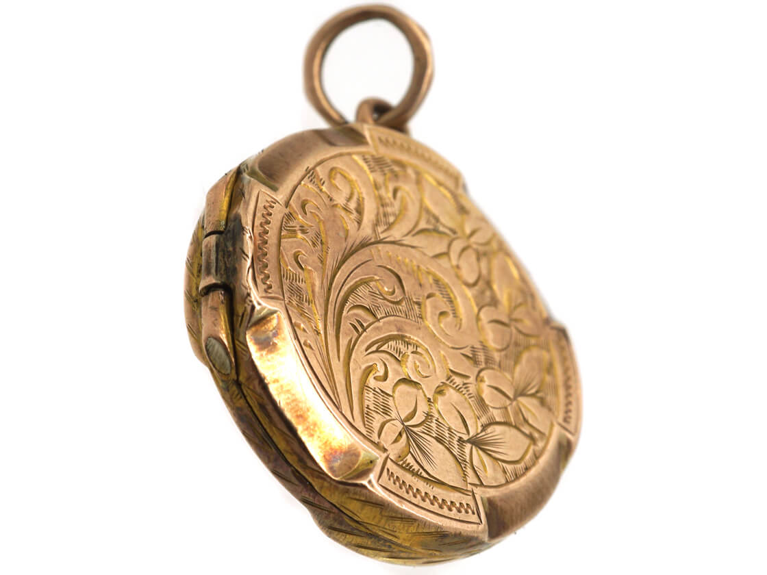 Edwardian 9ct Back & Front Round Locket (91N) | The Antique Jewellery ...