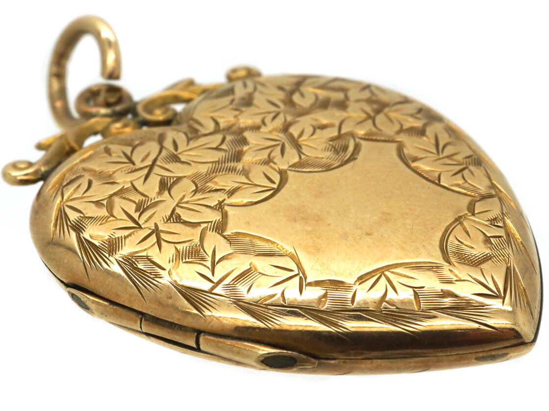 Edwardian 9ct Back & Front Heart Shaped Locket (157N) | The Antique ...