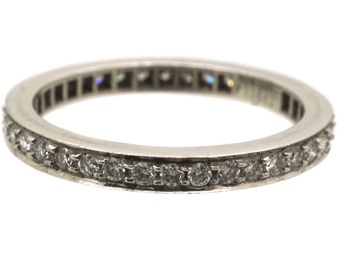 Narrow Platinum & Diamond Eternity Ring (98N) | The Antique Jewellery ...