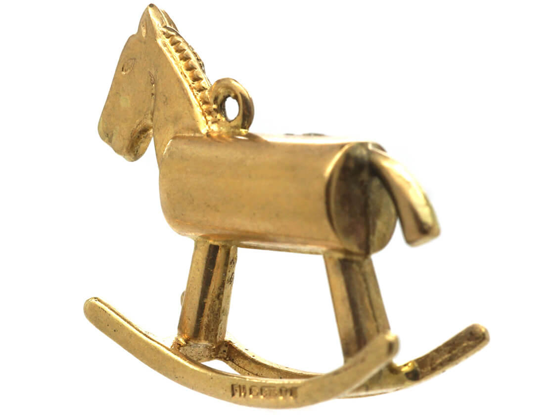 9ct Gold Rocking Horse Charm (8/T) | The Antique Jewellery Company