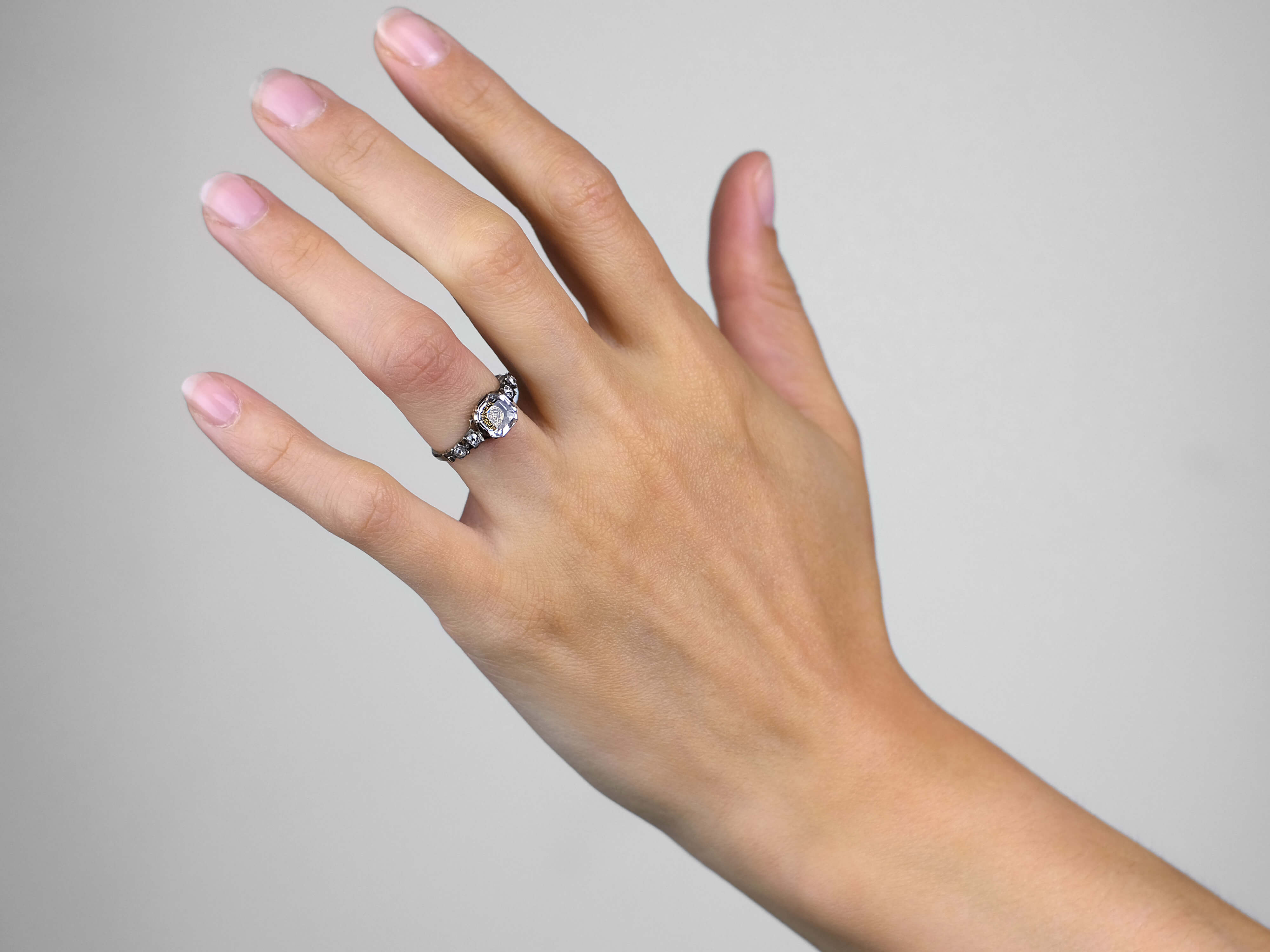 Georgian Gold Stuart Crystal Ring with Gold Thread Detail (824M) | The ...