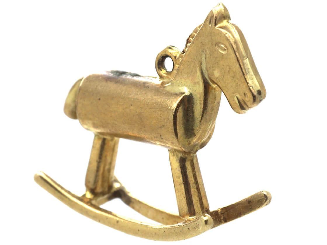 9ct Gold Rocking Horse Charm (8/T) | The Antique Jewellery Company