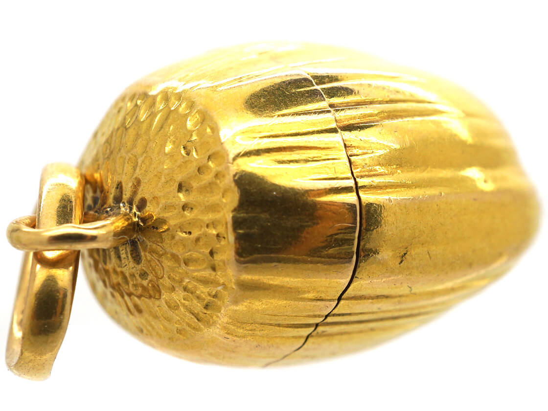 French 18ct Gold Vinaigrette Hazelnut Pendant (993M) | The Antique ...