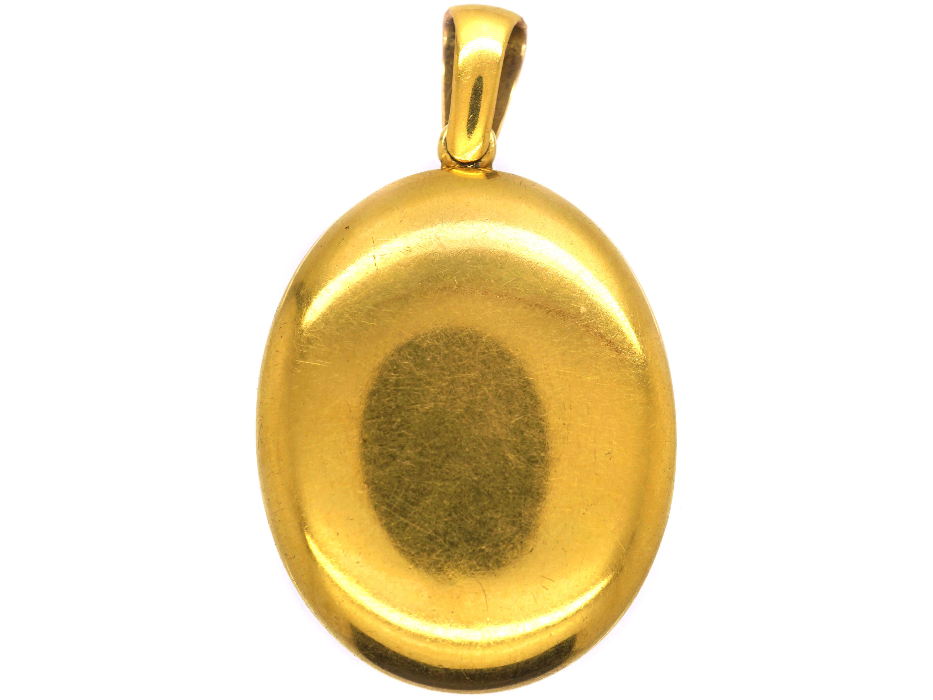 Victorian 18ct Gold Plain Oval Locket (307N) | The Antique Jewellery ...