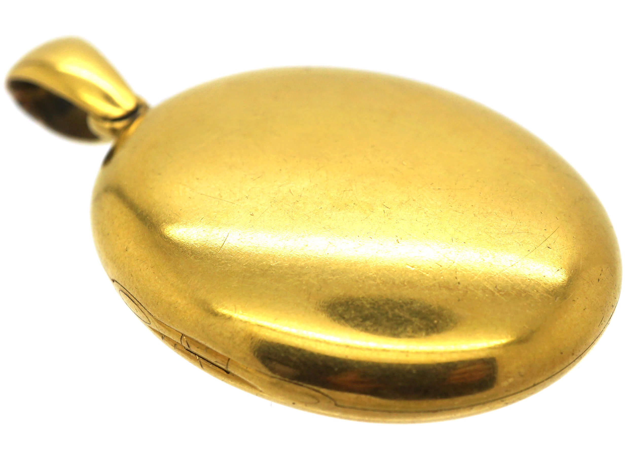 Victorian 18ct Gold Plain Oval Locket (307N) | The Antique Jewellery ...