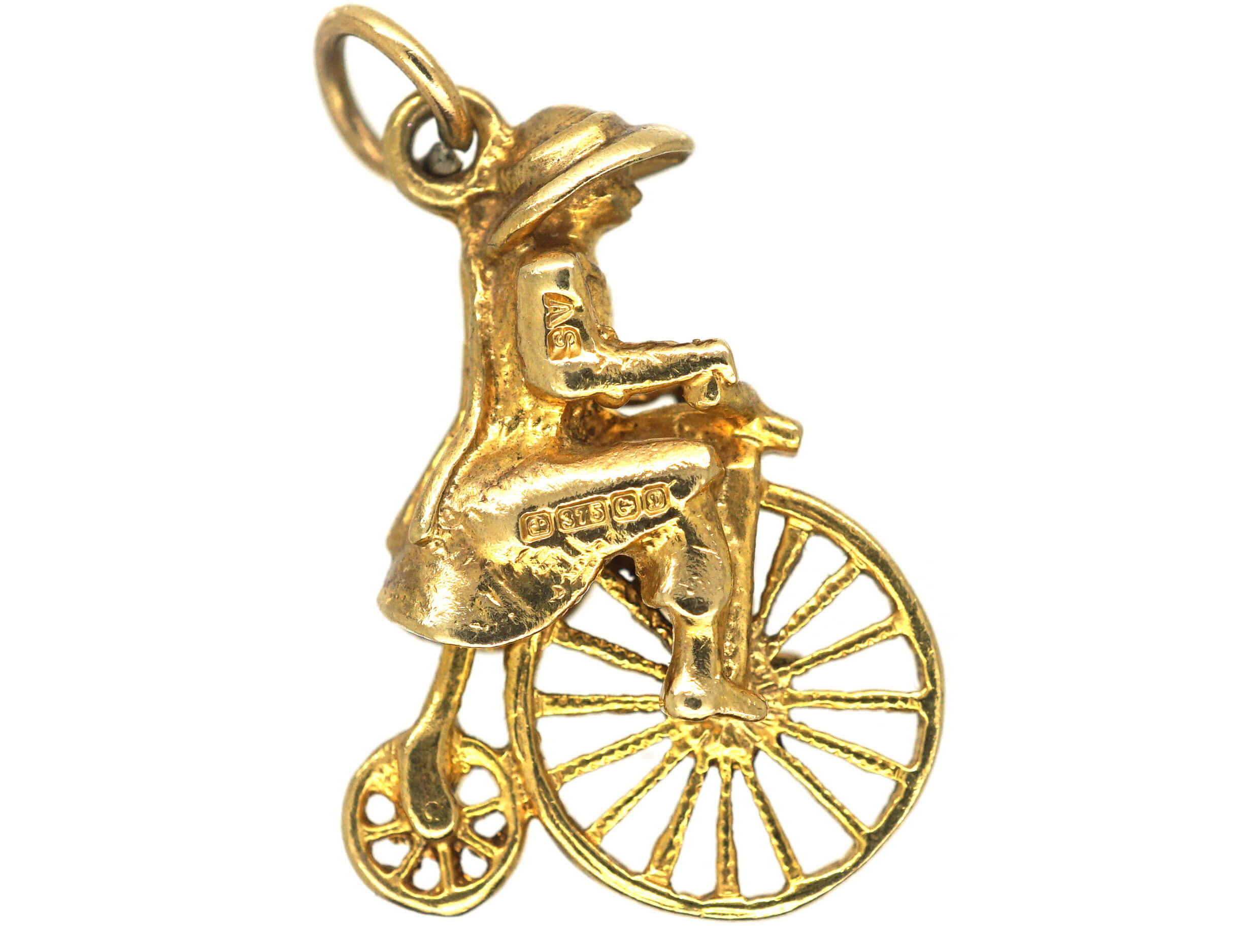 9ct Gold Penny Farthing Charm (264N) | The Antique Jewellery Company