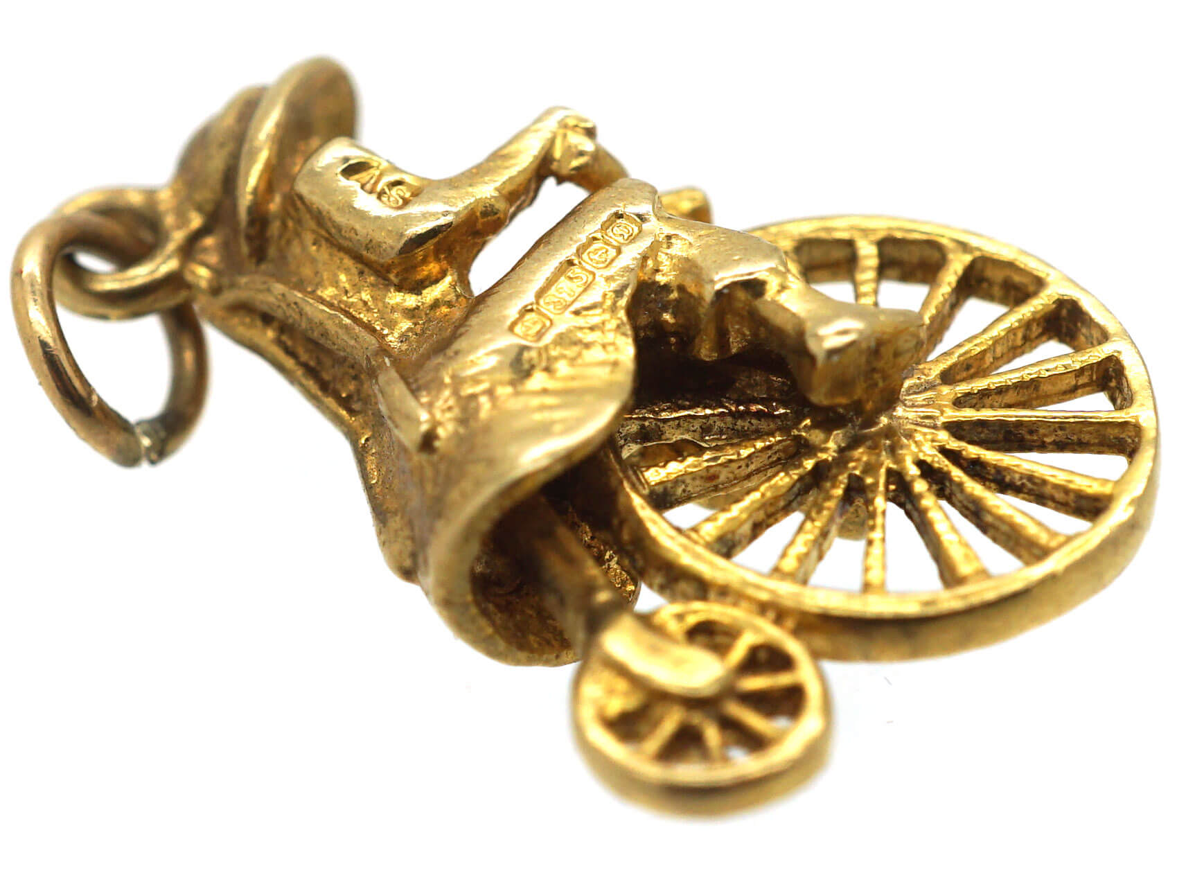 9ct Gold Penny Farthing Charm (264N) | The Antique Jewellery Company