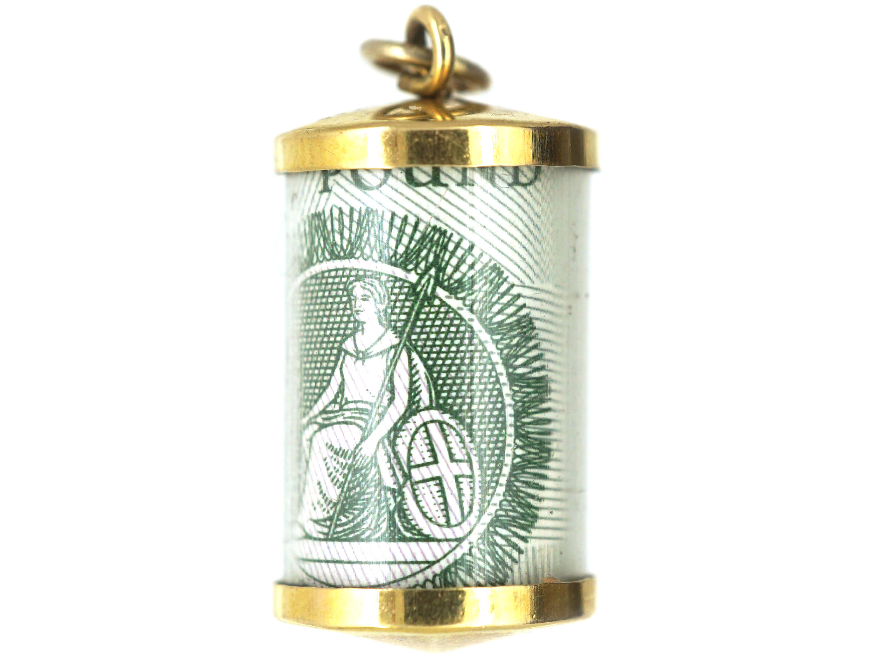 9ct Gold One Pound Note Charm (22/T) | The Antique Jewellery Company