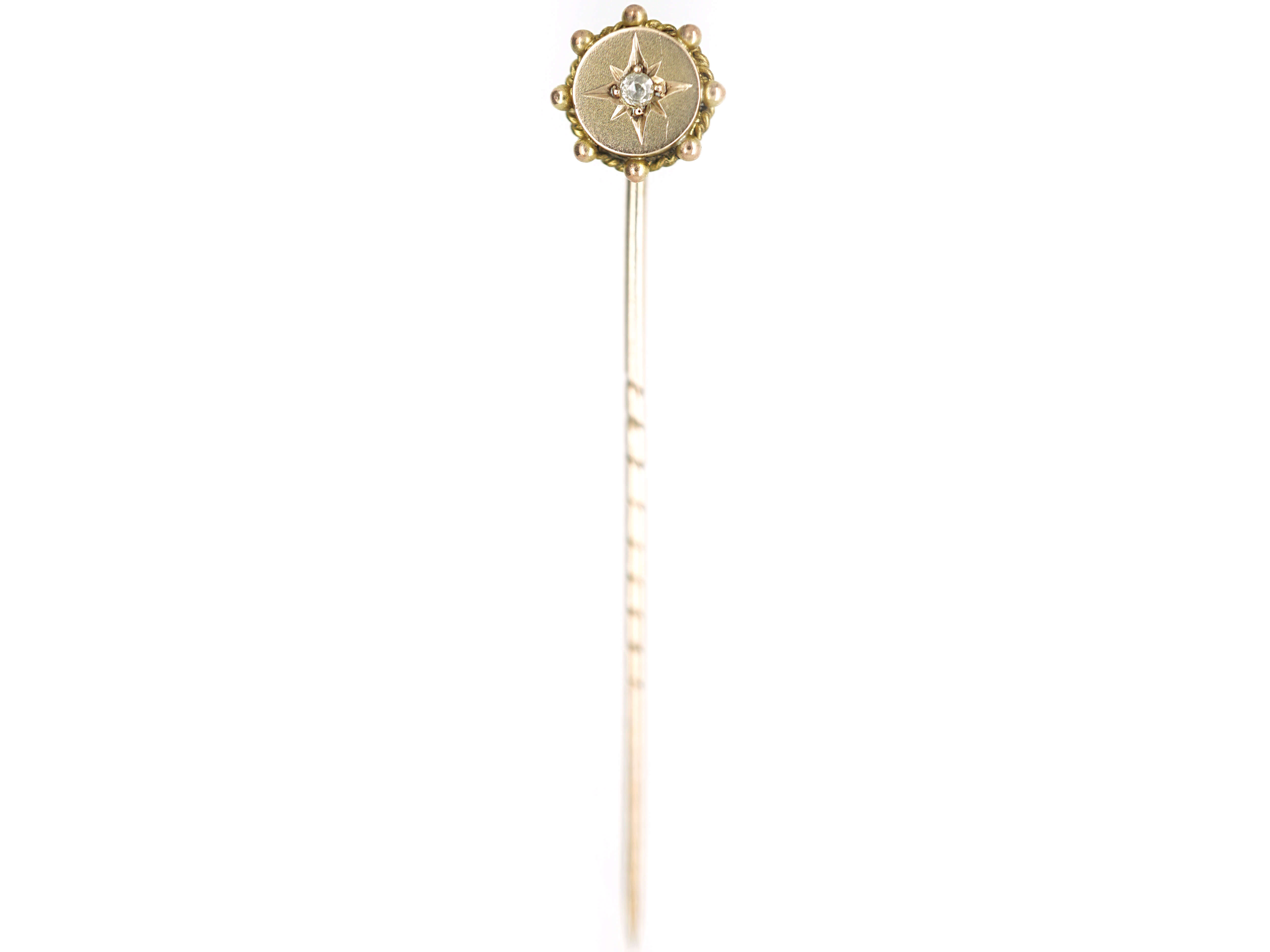 Victorian 9ct Gold Round Tie Pin set with a Rose Diamond (31/G) | The ...