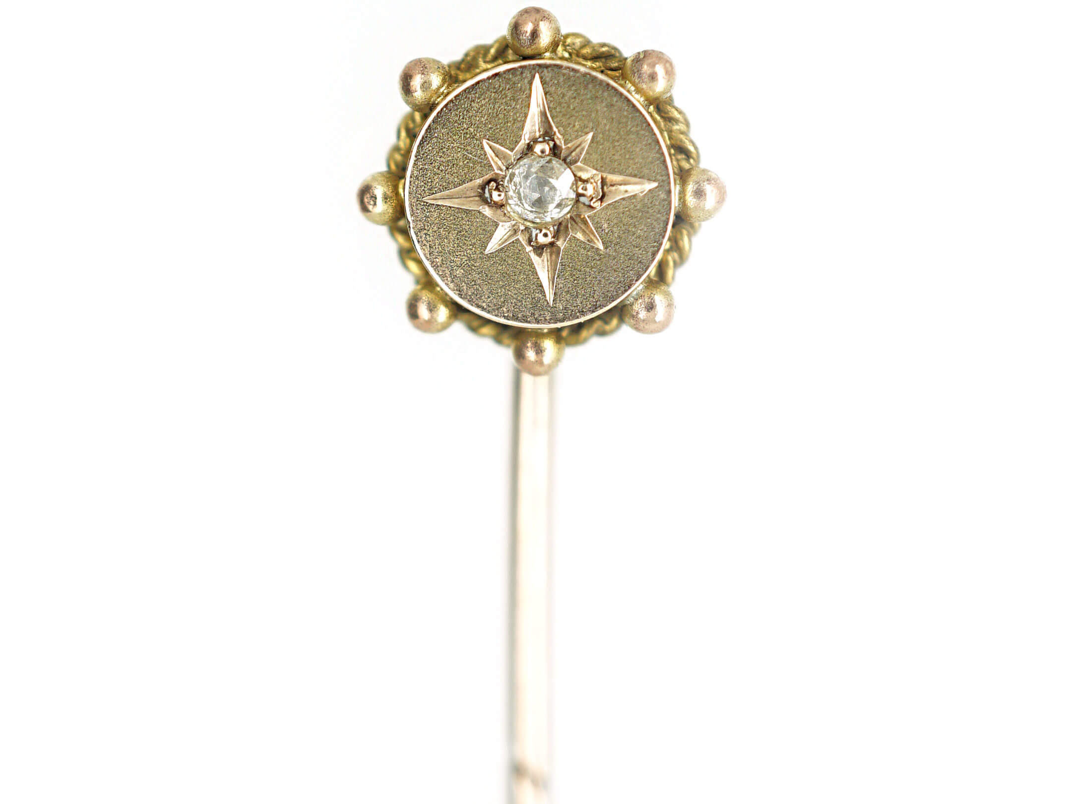 Victorian 9ct Gold Round Tie Pin set with a Rose Diamond (31/G) | The ...